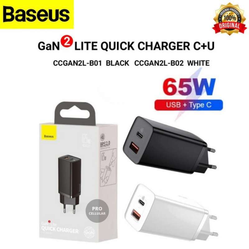 Jual Limited Baseus Gan2 Lite Adaptor 65W Usb Type C Quick Charger Fast ...