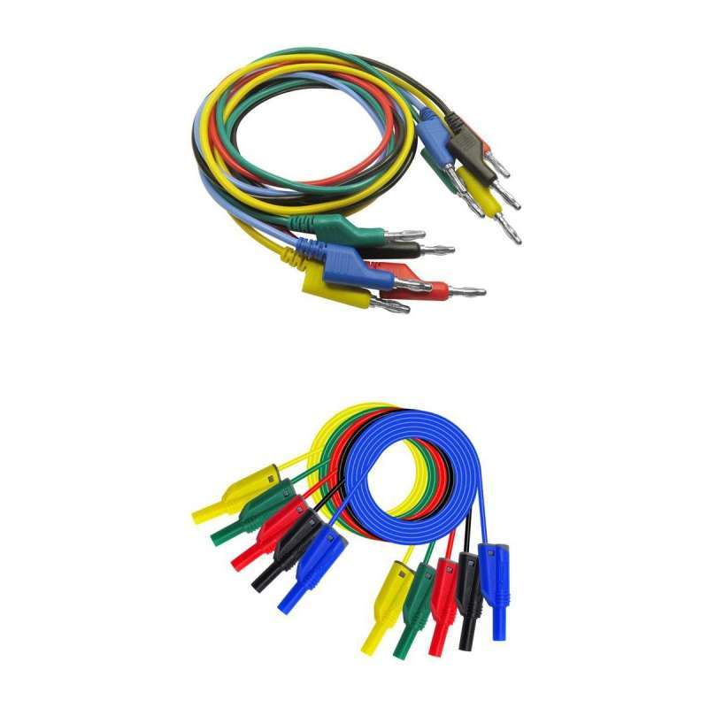 Jual 10x Dual-end Test Banana to Banana Connector Probe Cable 1m/1.2m ...