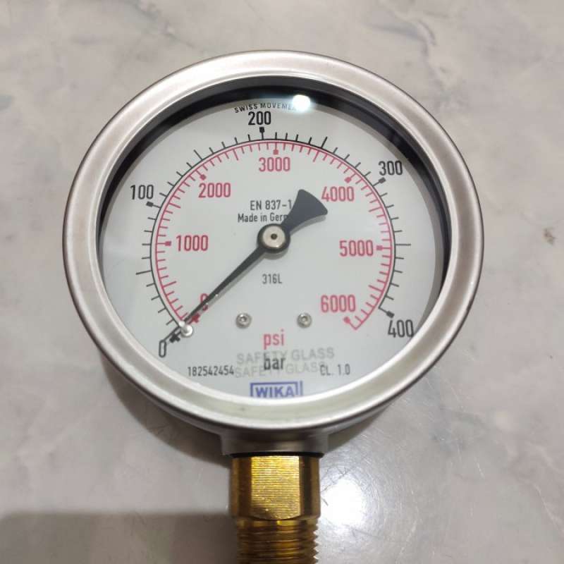 Jual WIKA Pressure D 4 0-400 bar drat 1/2 npt Kuningan Raket di Seller ...