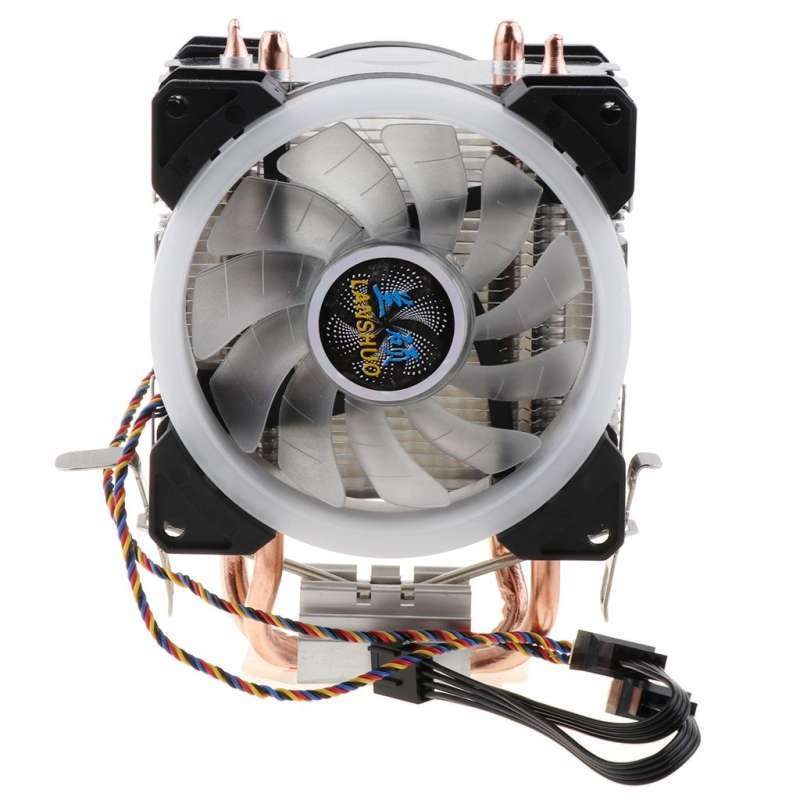 Jual 4 Wire Double Fan Cpu Fan Radiator Cooler Heat Sink Stand For ...