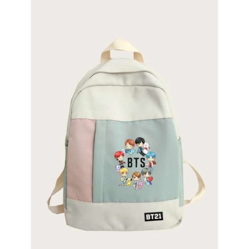 Jual Tas BTS Anak Sekolah Perempuan wanita BT21 Kpop cewek Korea Remaja ...