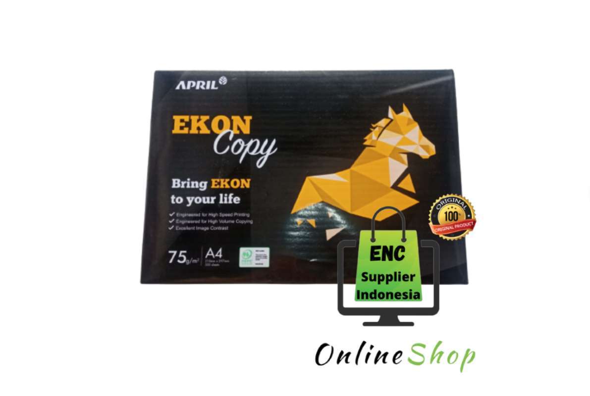 Jual ekon a4 500 lembar kertas a4 75gr hvs fotocopy 75 gram print per ...