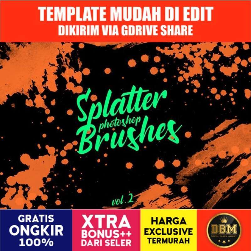 Jual Splatter Stamp - Photoshop Brushes Vol2 di Seller DIGITAL BLACK MARKET - Bahagia, Kab ...
