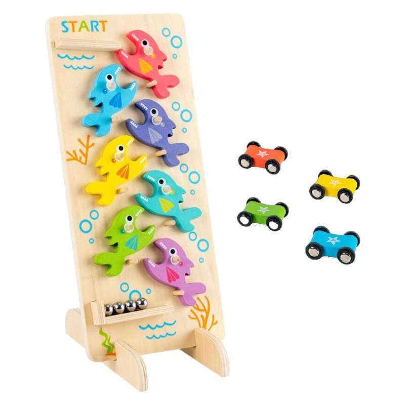 Jual Wooden Double-Sided Sliding Game Toys Inertia Gliding Rail Toy ...