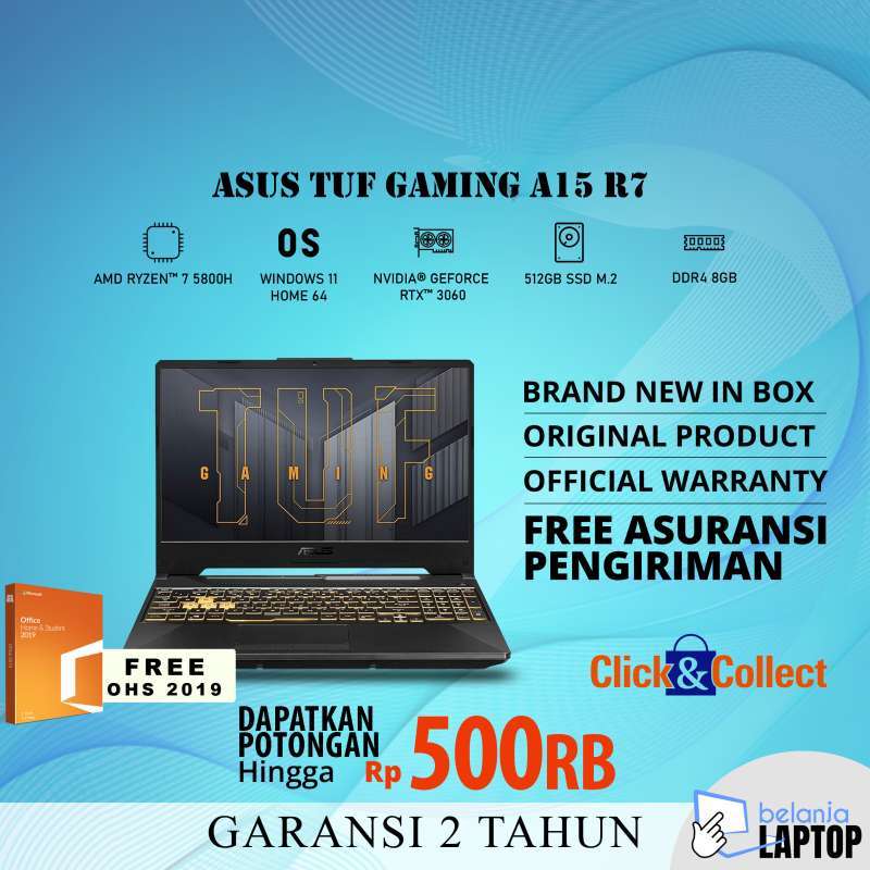 Jual ASUS TUF Gaming A15 FA506QM R736B6G O Ryzen 7 5800H RTX 3060 8GB 512GB - Graphite Black di ...