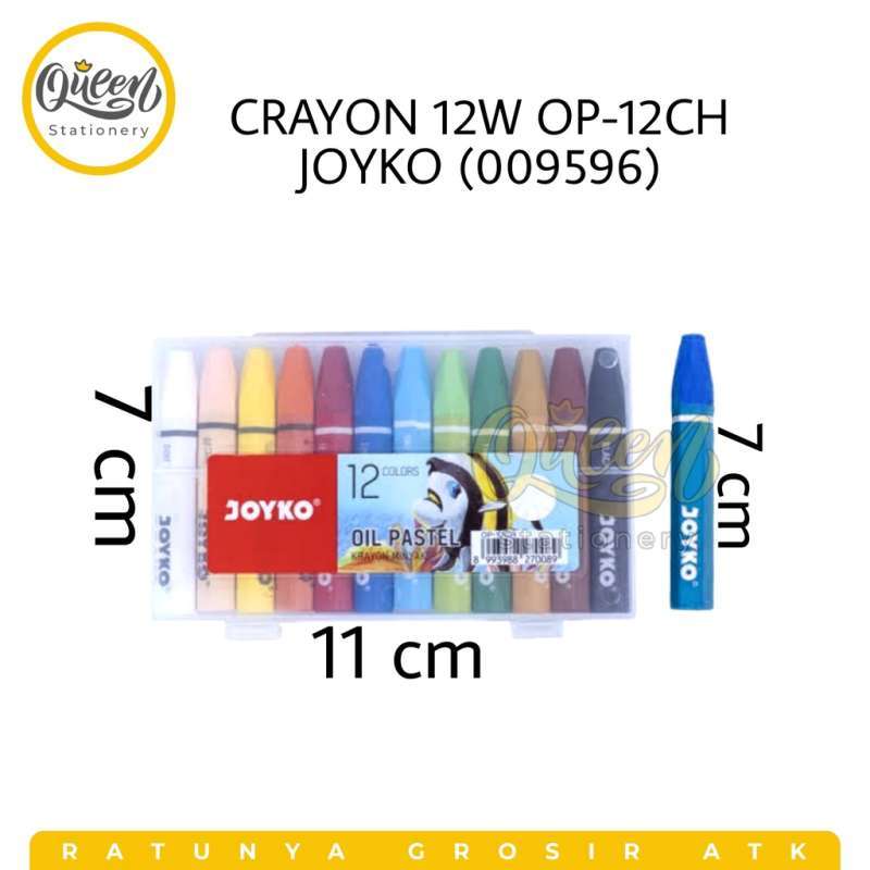 Jual 1 Set (12 Warna) Crayon 12w Op-12ch Joyko / Krayon / Oil Pastel ...