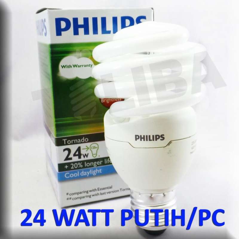Jual lampu philips tornado 24w 24watt 24 watt lampu spiral hemat energi di Seller TOLIBA ...