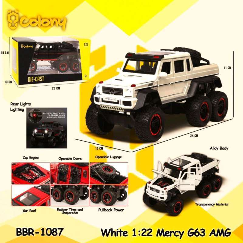 Jual Mainan Anak Mobil Diecast Mercy G63 AMG COLONY Metal lampu Music ...