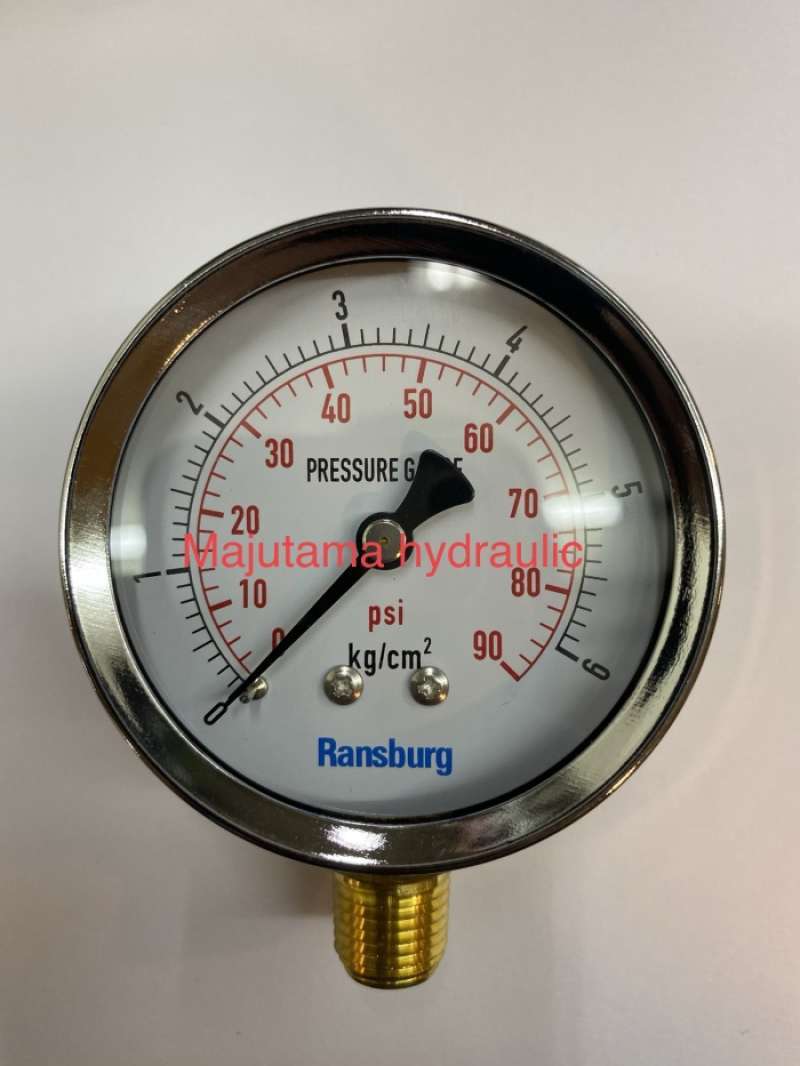 Promo Pressure Gauge//Manometer 2,5 Inch 6 Bar(Kg/Cm2)Black Steel ...