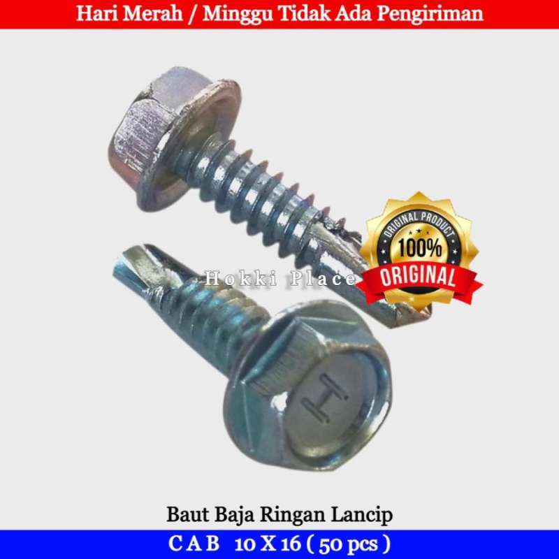Jual Baut Putih Baja Ringan Cab Haxegon Head 10 X 16 Dan 10 X 19 Per 50 Pcs Di Seller Hokki ...