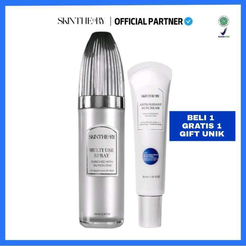 Jual SKINTHEORY MULTI USE SPRAY DAN SUNCREAM PAKET BUNDLING di Seller ...