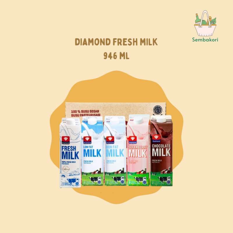 Jual Fresh Milk Diamond 946 ml / 1 L - Susu Segar per karton di Seller ...
