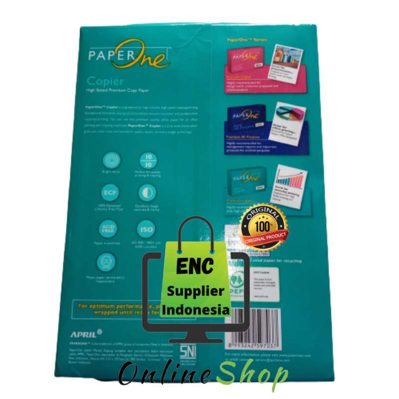 Jual Po A4 75gr 500 Lembar Kertas Hvs 75 Gram Paper One Print Fotokopi Paperone Per Rim Di ...