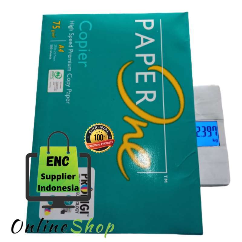 Jual Po A4 75gr 500 Lembar Kertas Hvs 75 Gram Paper One Print Fotokopi Paperone Per Rim Di ...