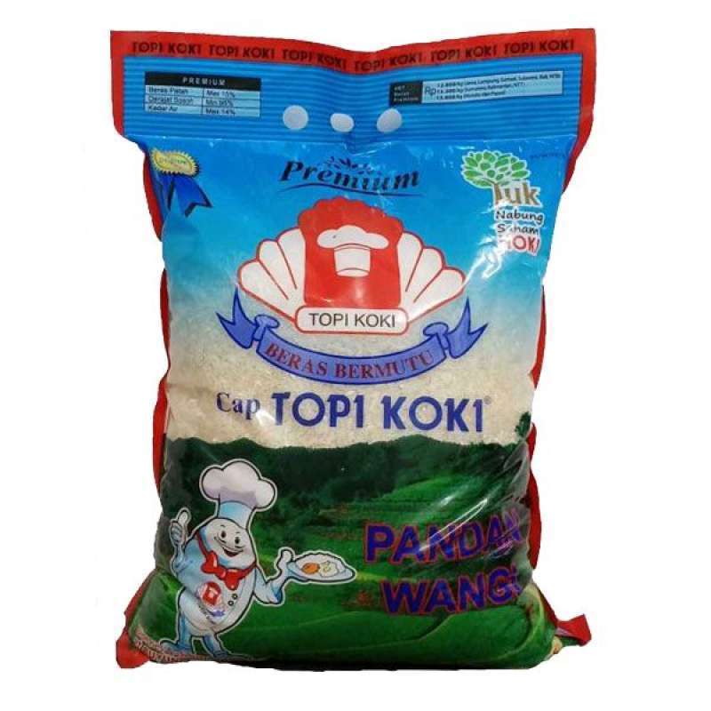 Jual BERAS CAP TOPI KOKI BERAS HARUM 5 KG [TOPI KOKI PANDAN WANGI 5KG ...