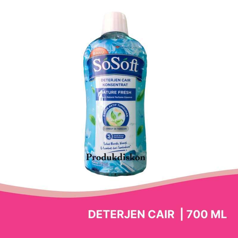 Promo So Soft Deterjen Cair Konsentrat Botol Sosoft 750 Ml Natural ...