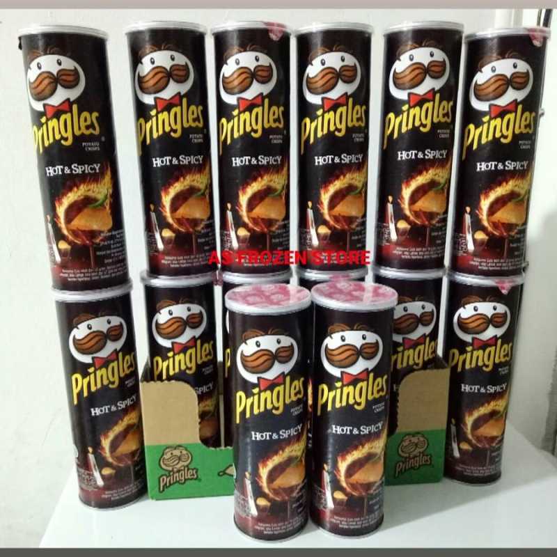 Jual Pringles Hot and Spicy 107gr / Pringles Keripik Kentang 1 karton ...