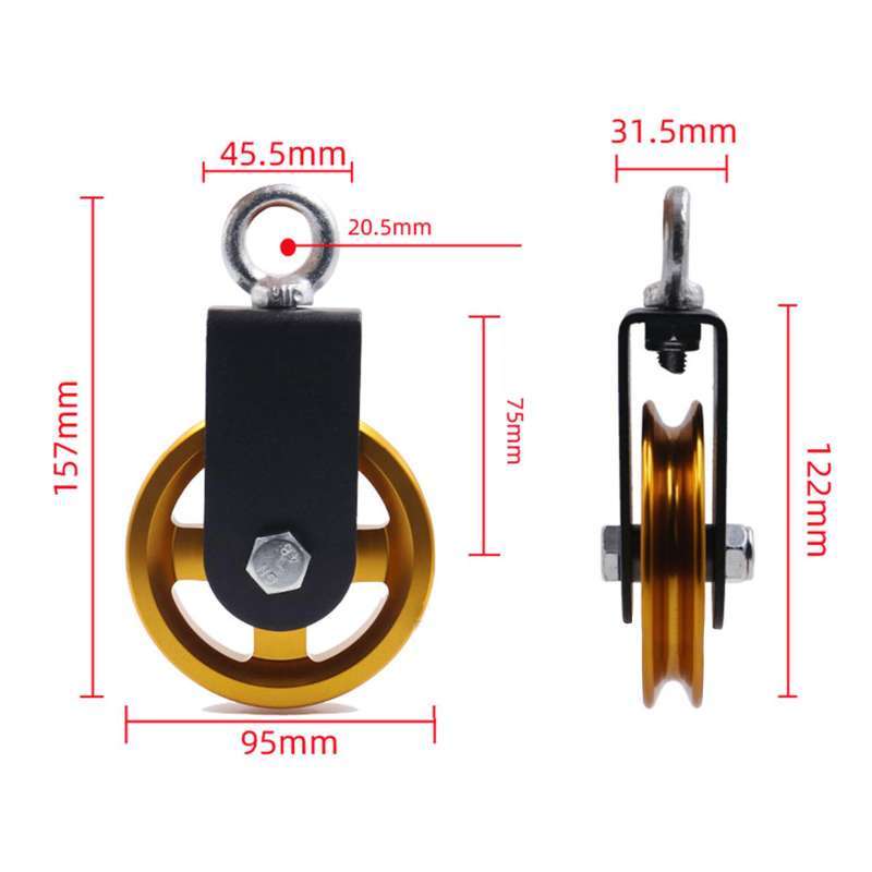 Jual 2x Silent Fitness Pulley, 360 Degree Rotation Traction Wheel ...