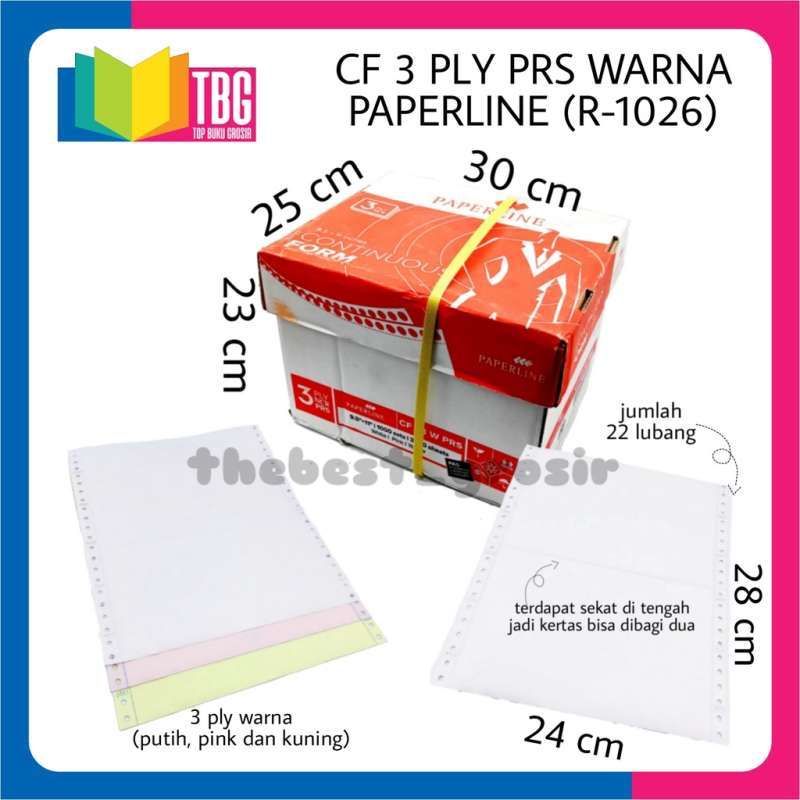 Jual 1 BOX RSM CF 3 PLY PRS WARNA PAPERLINE / CONTINUOUS FORM / KERTAS ...