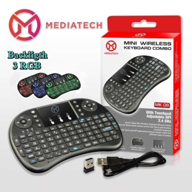 Promo Mediatech Mini Wireless Keyboard Mouse Combo + Touchpad Backlit ...