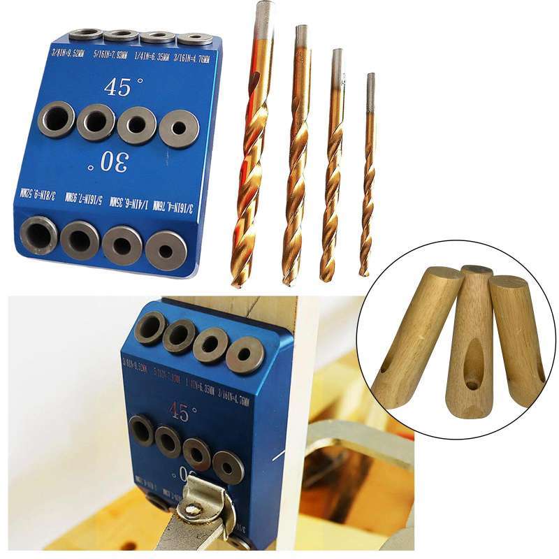 Promo 30/45/90 Degree Angle Oblique Pocket Hole Jig Drill Guide for ...
