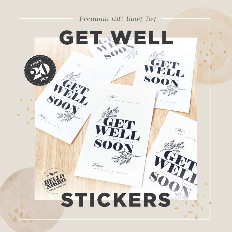 Jual Sticker get well soon label pengiriman kartu sticker hang tag card ...