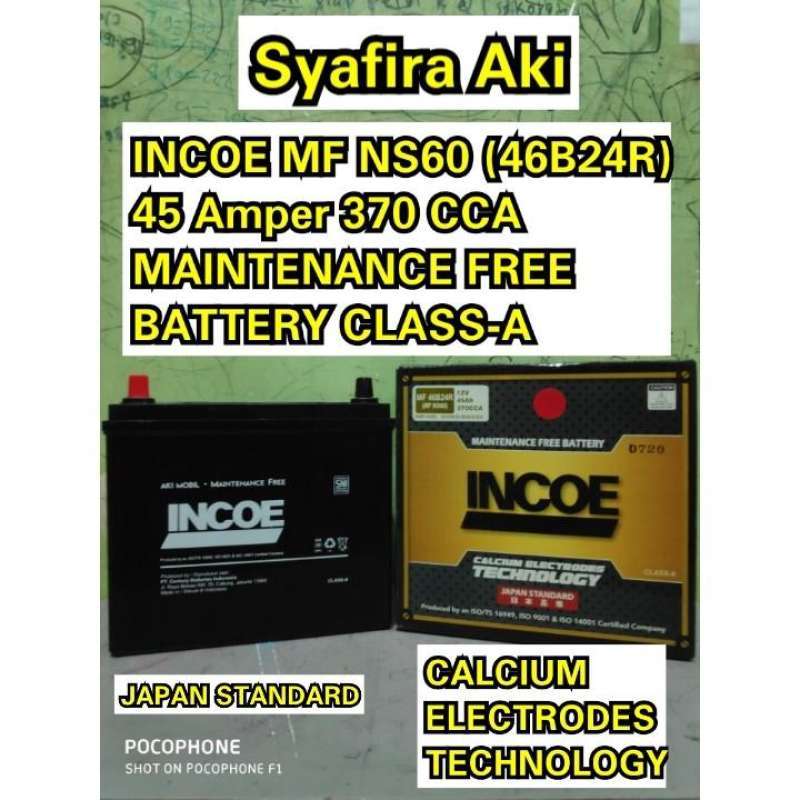 Promo aki mobil incoe MF type NS60 12 volt - 45ah Diskon 1% di Seller SYAFIRA AKI - SYAFIRA AKI ...