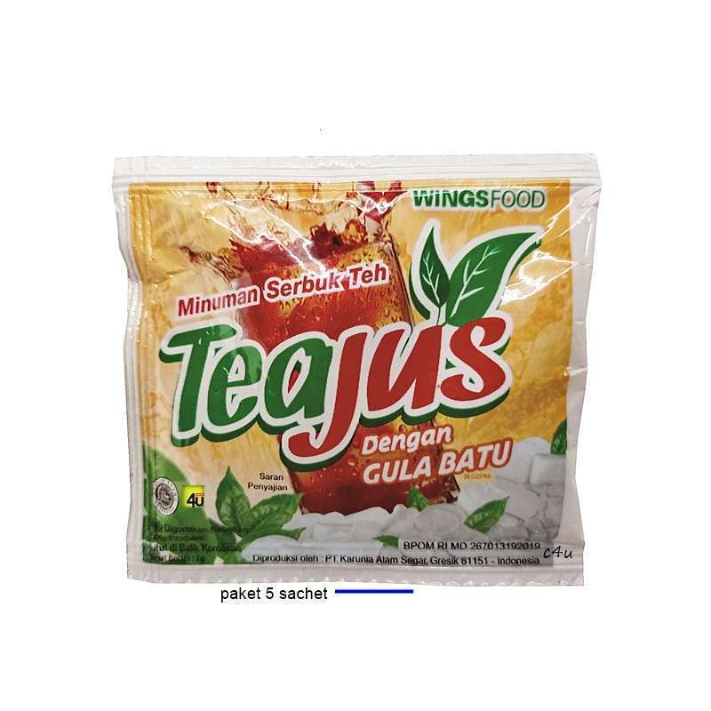 Jual Teajus - Minuman Serbuk Teh Rasa Gula Batu - Paket 5 Sachet Di ...