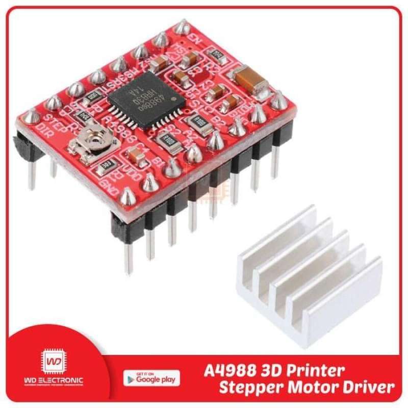 Jual A4988 STEPPER MOTOR DRIVER MODULE WITH HEATSHINK 3D PRINTER PART ...