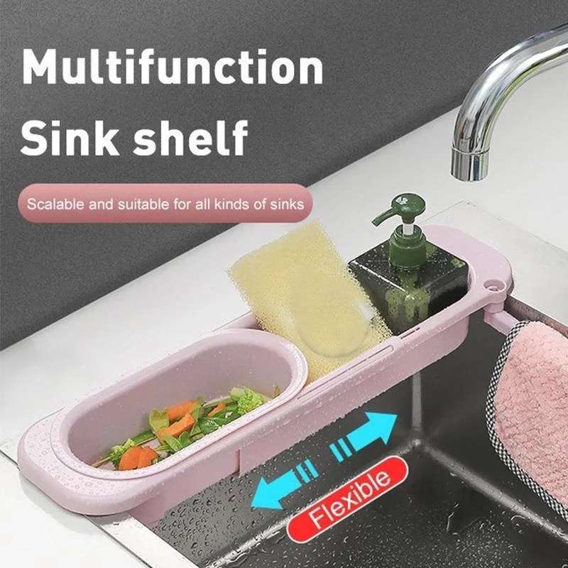 Jual Multifunction Kitchen Telescopic Sink Drain Rack Expandable
