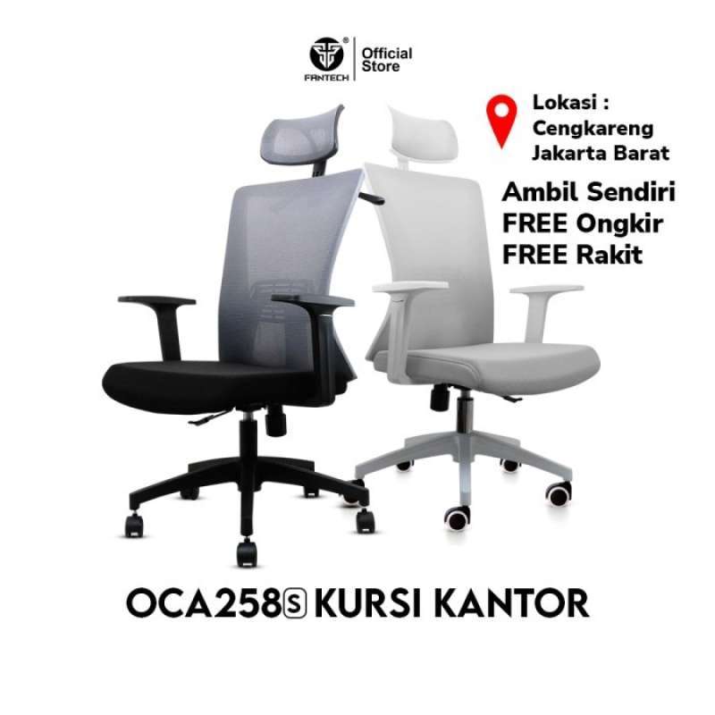 Jual Fantech Kursi Kerja Kantor Oca258s 1d Arm Rest Naik Turun Premium ...