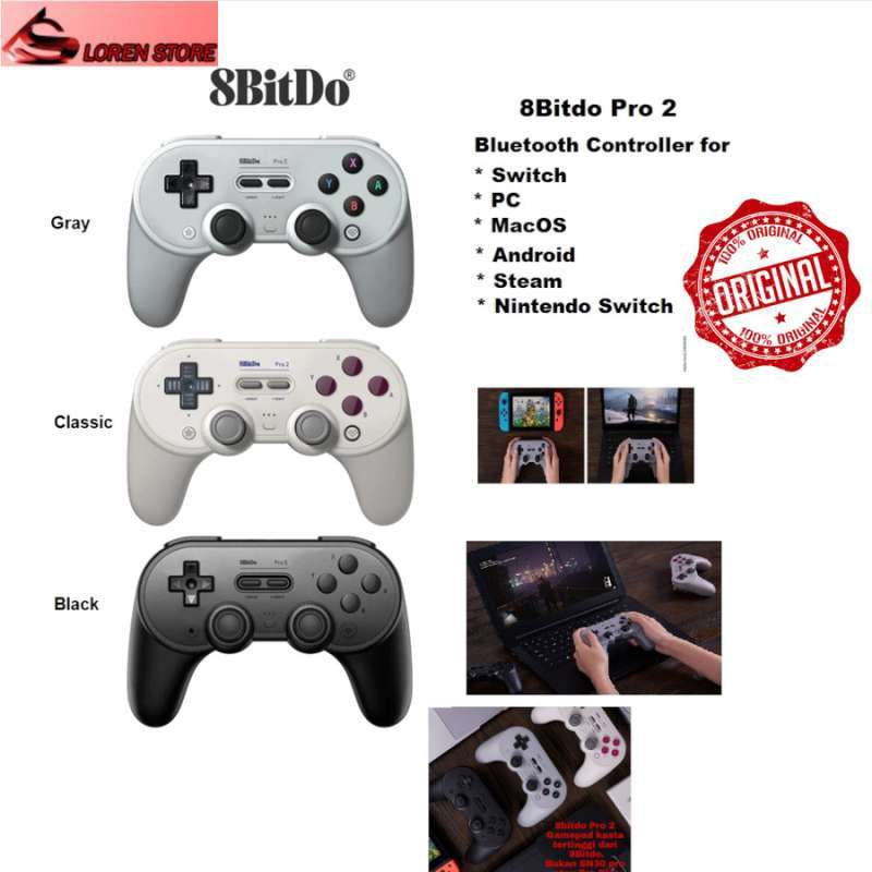 Jual 8bitdo Pro 2 Bluetooth Wireless Gamepad Switch Pc Android Macos ...
