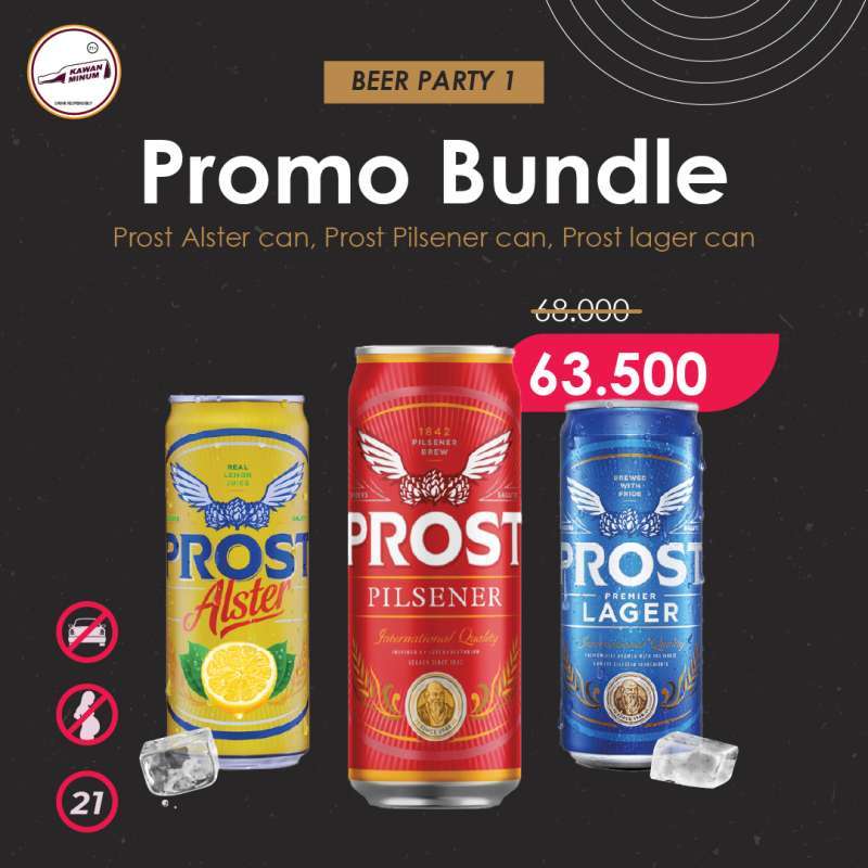 Promo BEER PARTY 1 (Prost Lager Can + Prost Pilsener Can + Prost Alster ...