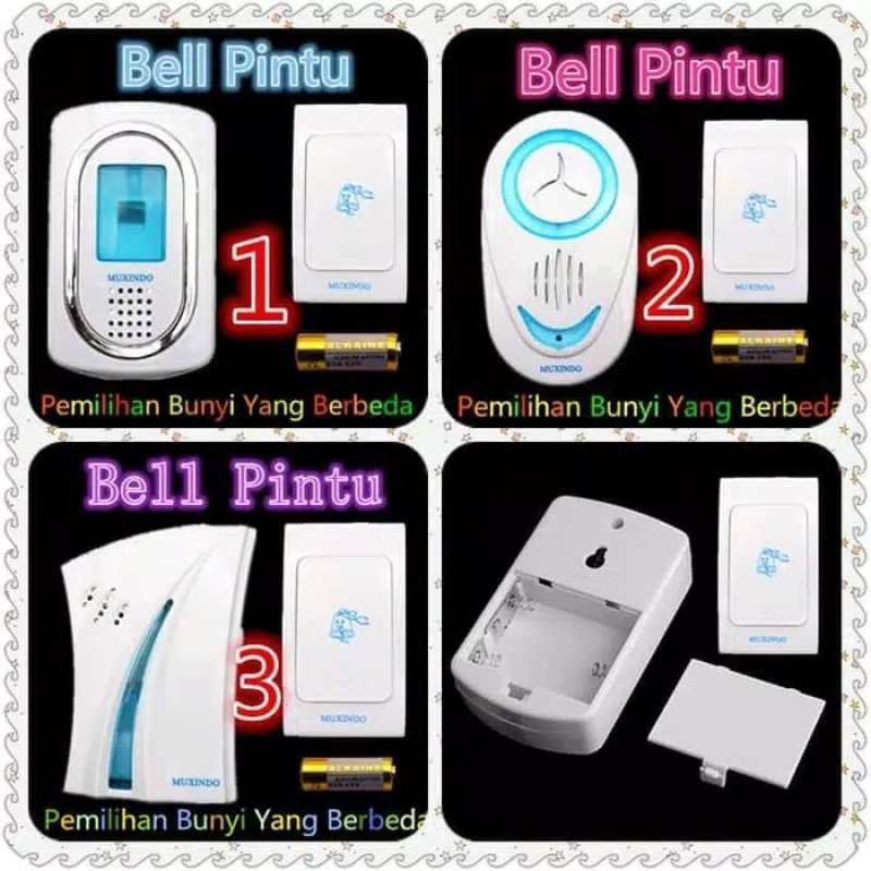 Jual Bell Pintu Rumah Tanpa Kabel Wireless Musik 30m Tanpa Kabel ...