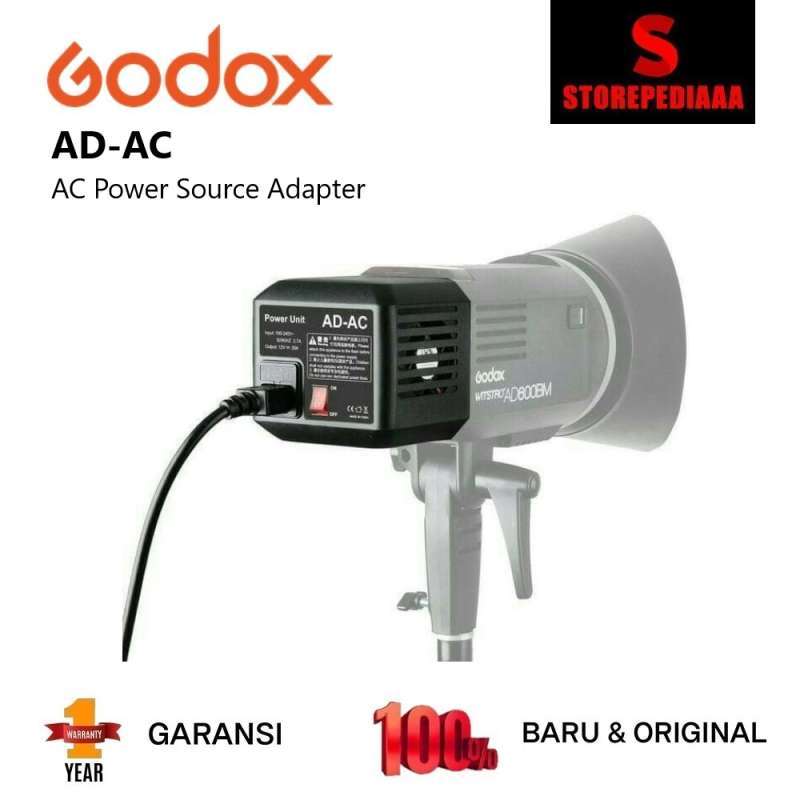 Jual Godox AD-AC Power Adapter for Flash AD600BM AD600B AD600 LED ...