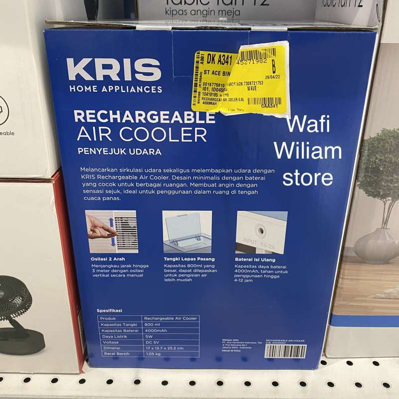 Jual Kris Rechargeable Air Cooler / Pendingin Portable Kipas Angin Ac ...
