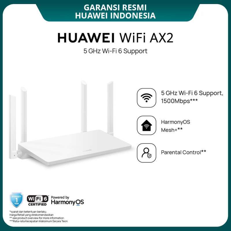 Jual HUAWEI WiFi AX2 Wireless Router WiFi 6 Gigabit HarmonyOS Mesh+ di ...