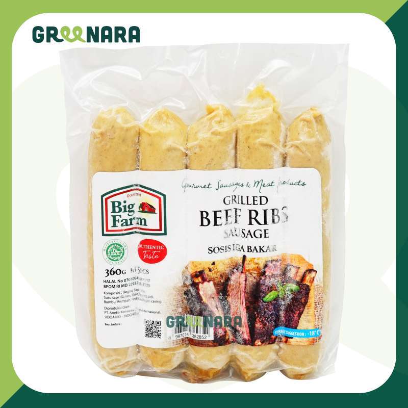 Jual Big Farm Grilled Beef Ribs Sausage No MSG 360gr / Sosis Iga Bakar ...