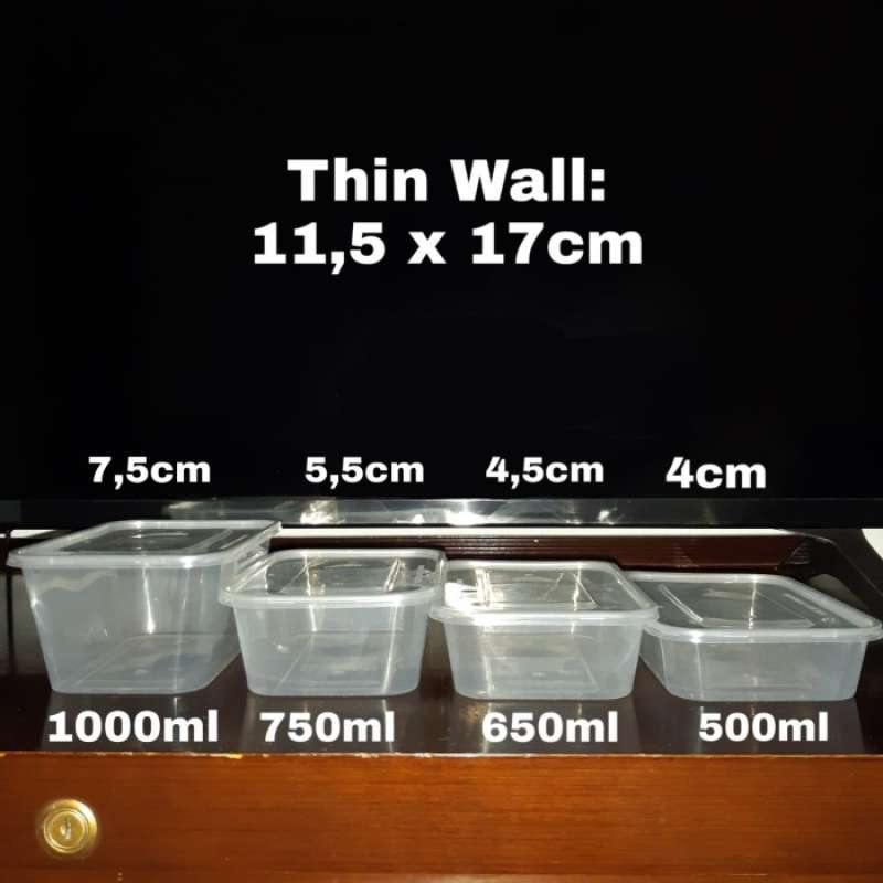 Jual Thin Wall 750 Ml Kotak Makan Plastik Bening Murah Food Container
