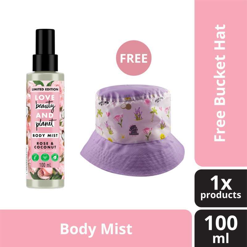Jual Love Beauty & Planet Body Mist Fragrance Rose & Coconut Natural ...