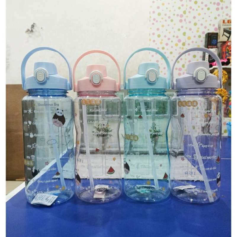 Jual Botol Minum Viral Transparan bening 2 liter Botol Motivasi ...