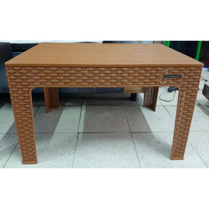 Jual Meja Plastik Napolly Motif Rotan Ruang Tamu Panjang Kuat Ringan ...