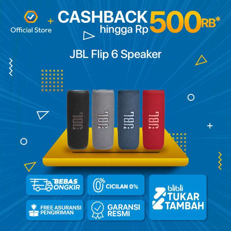 Jual JBL Flip 6 Bluetooth Portable Speaker Waterproof Flip6 Black Blue ...