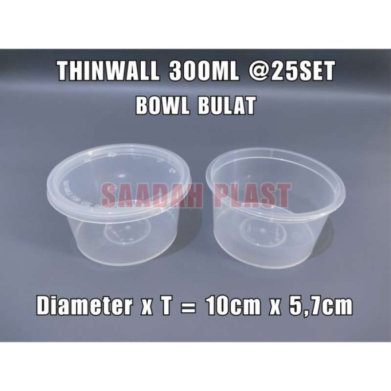 Jual Thinwall 300ML Bowl Bulat Mangkok Datar - Mangkuk 300 ML di Seller ...