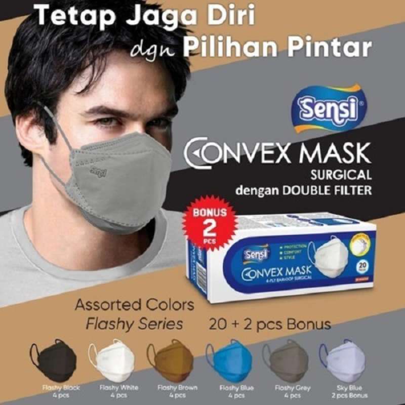 Masker Sensi Convex White Black Lengkap Harga Terbaru Maret 2024 | Blibli