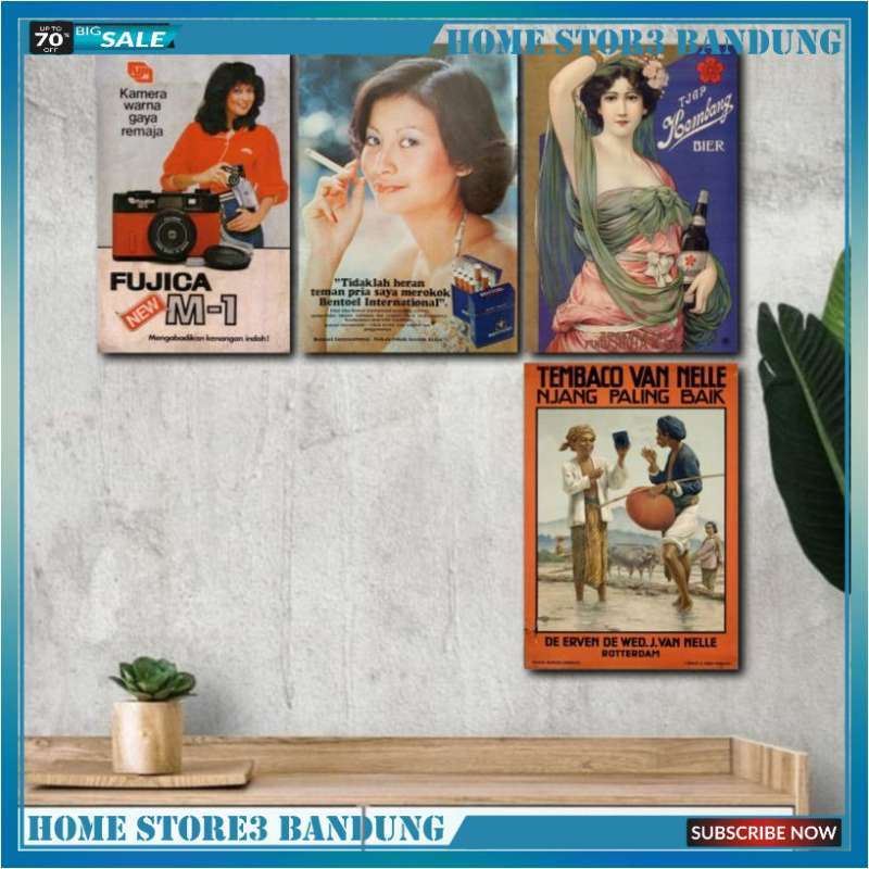 Jual Poster Aesthetic Wall Collage Poster Iklan Vintage Jadul - Dpiv2 ...