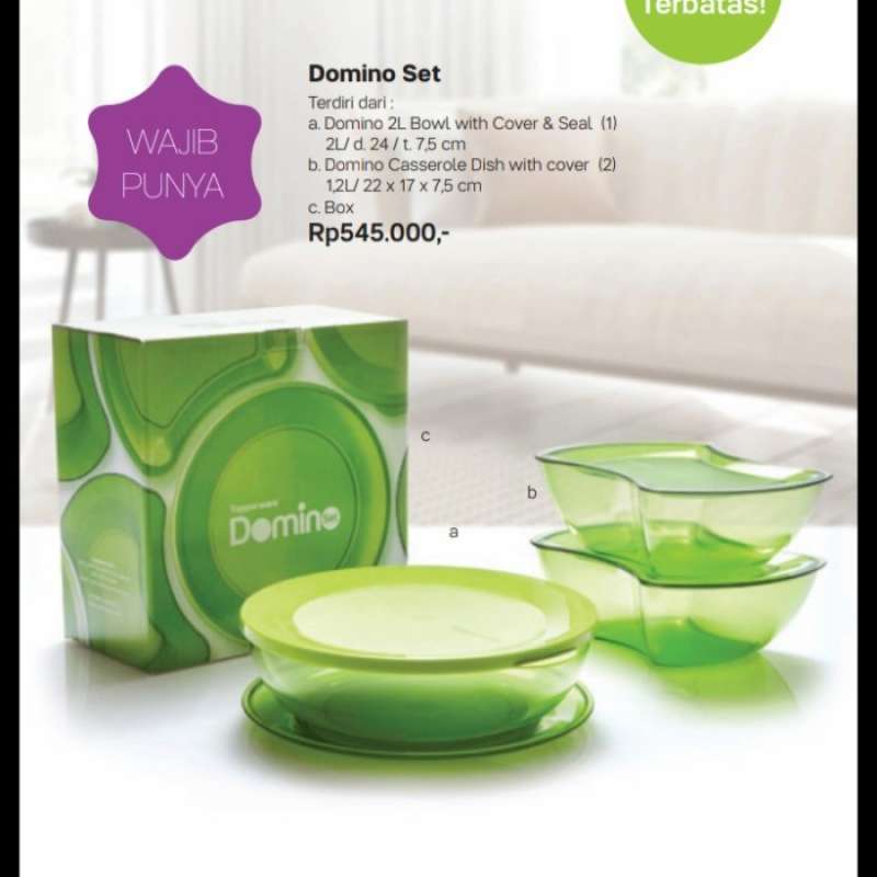 Promo domino set tupperware hijau Diskon 8% di Seller Odettee Shop ...