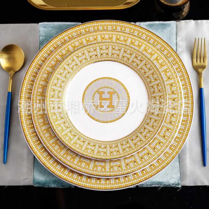 Promo PIRING MAKAN SATUAN HERMS / HERMS PLATE / PIRING MEWAH / PIRING ...