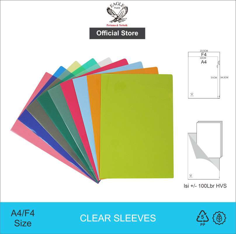 Jual Eagle Files Map L Warna Solid Dan Transparan Plastik Bening Warna ...
