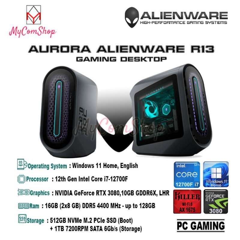 Jual DELL ALIENWARE AURORA R13 i7-12700F 16GB 512GB SSD 1TB SATA RTX ...
